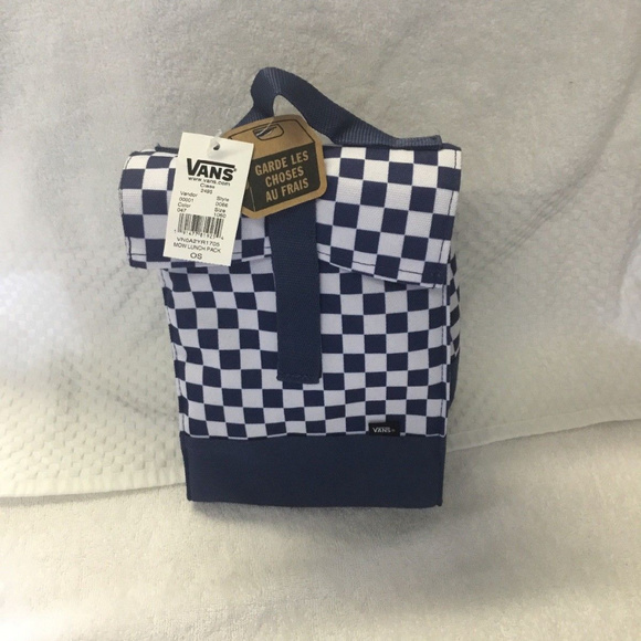 Vans | Bags | Vans Blue Checkerboard Lunch Box | Poshmark